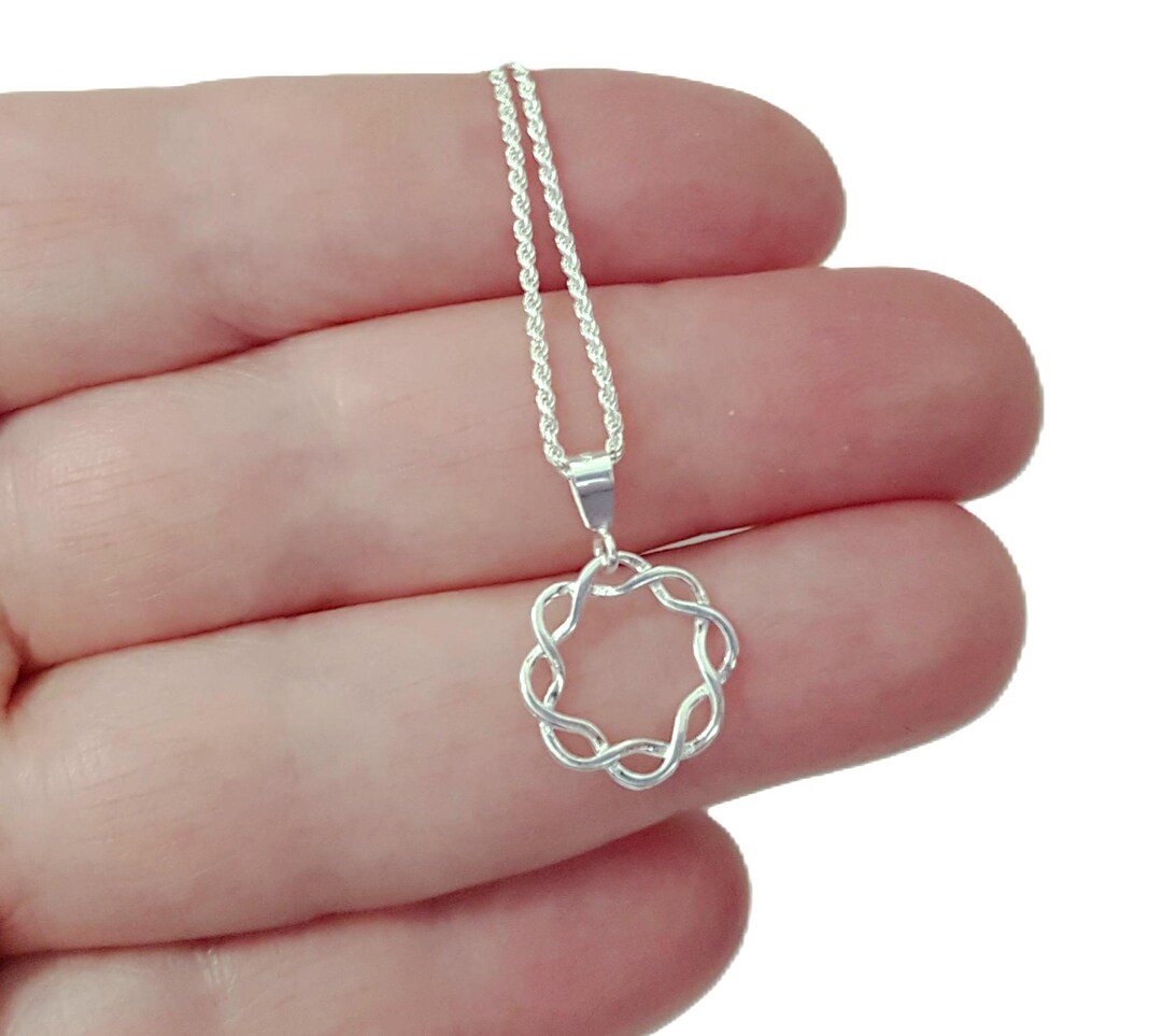 Sterling Silver Infinity Charm Necklace, Circle Infinity Pendant ...