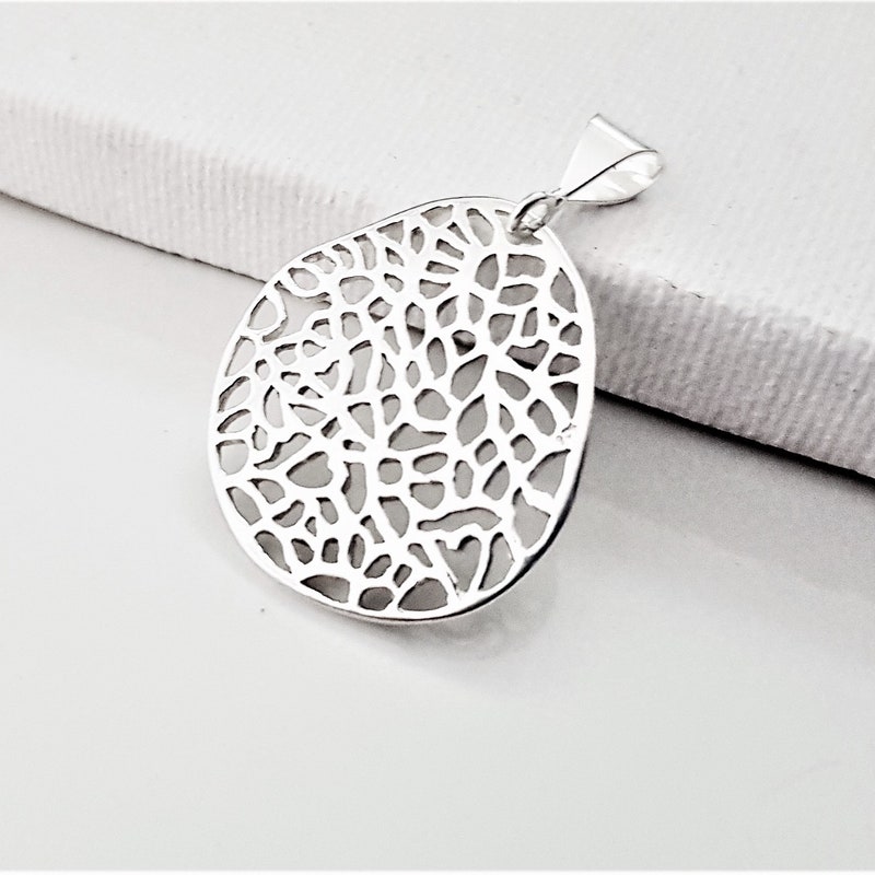 Large Silver Pendant - Etsy