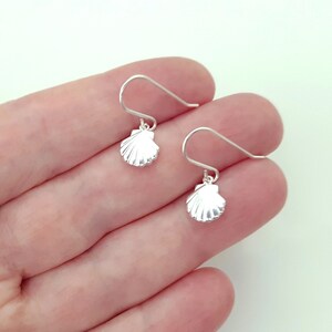 Sterling Silver Seashell Earrings, Seashell Sterling Silver Dangle ...