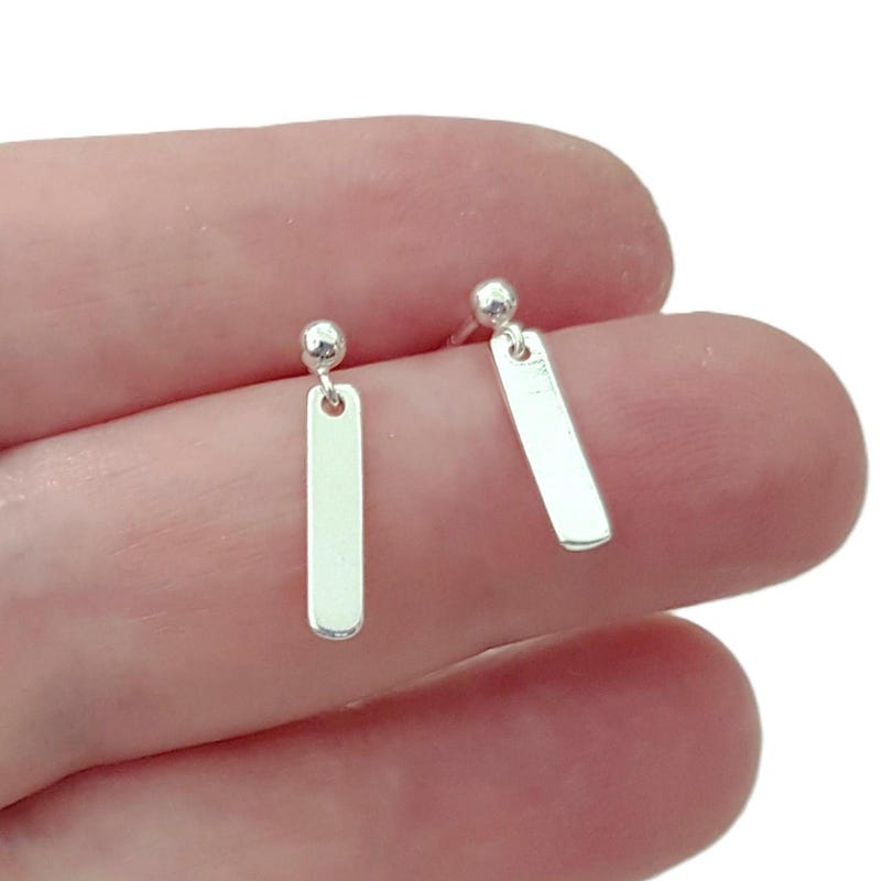 Silver Bar Earrings - Etsy