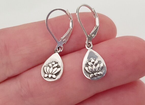 Lotus drop earrings store