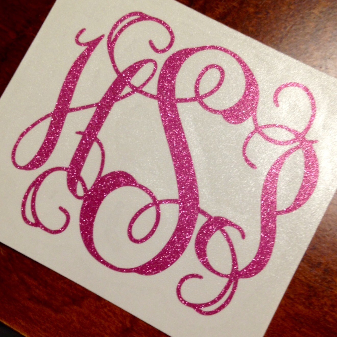 Glitter Monogram Decal Vinyl Monogram Vinyl Decal Glitter | Etsy
