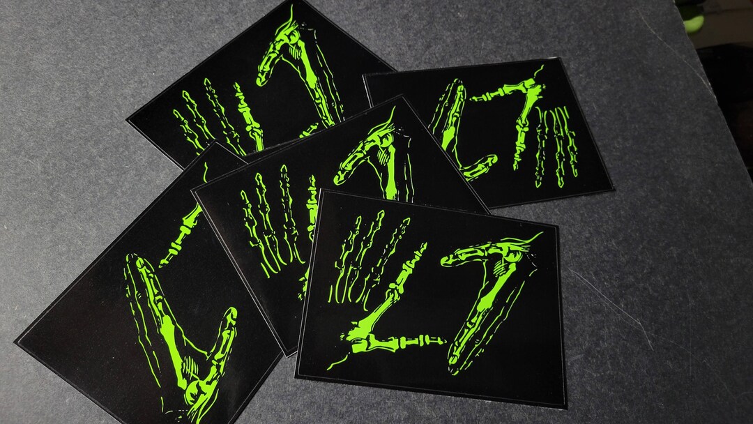 L7 Skeleton Hands, Glossy Vinyl Decal / Sticker 5.5 X 4.0in Vintage ...