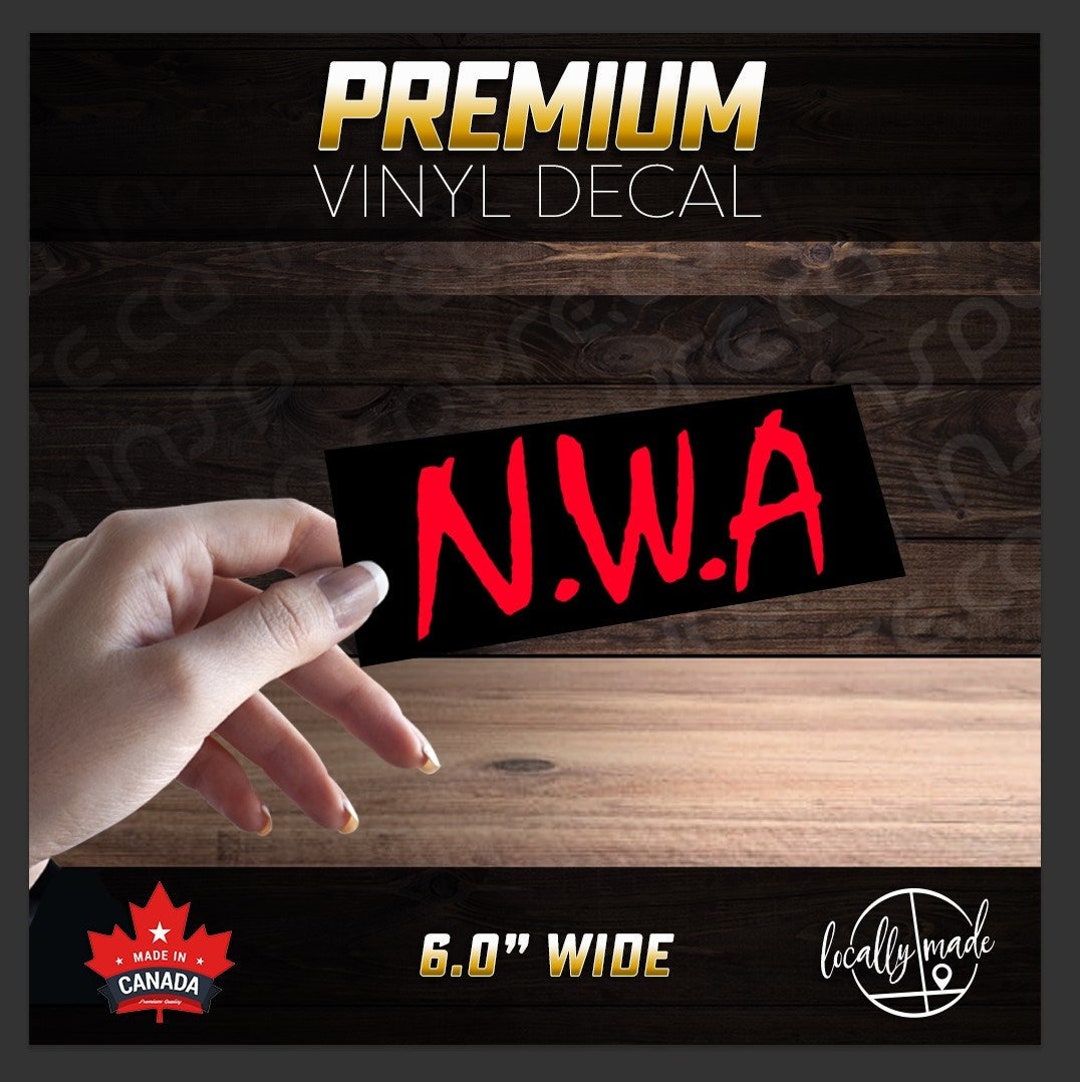 N.W.A Premium Glossy Black / Red Vinyl Decal / Sticker 6.0 X 2.4in Old ...