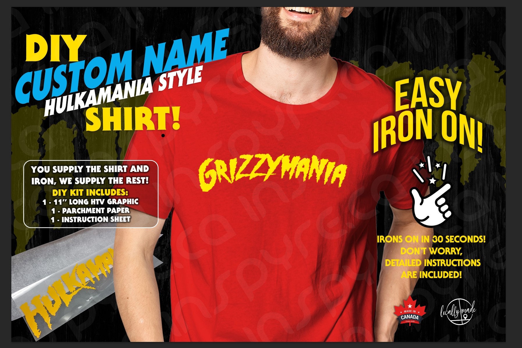 Custom Name HULKAMANIA Style DIY HTV Shirt Iron on Heat Transfer 11 ...