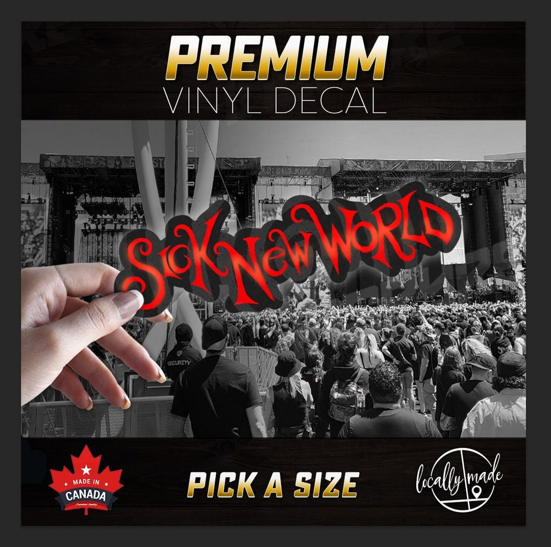 SICK NEW WORLD Glossy Decal / Sticker 2 Sizes Rock Metal Punk Shoegaze ...