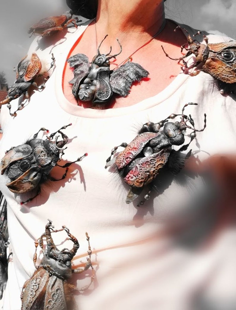 Beetle Brooch Black-brown Fiberart Soft Sculpture Textile - Etsy Canada