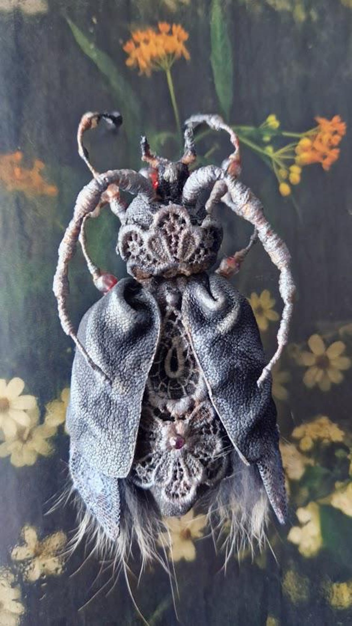 Beetle Brooch, Black-brown, Fiberart, Soft Sculpture, Textile Art ...