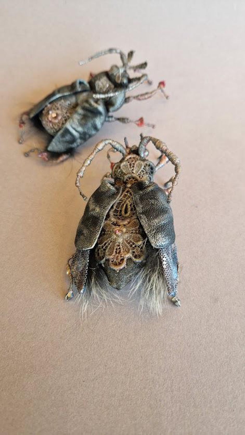 Beetle Brooch, Black-brown, Fiberart, Soft Sculpture, Textile Art ...