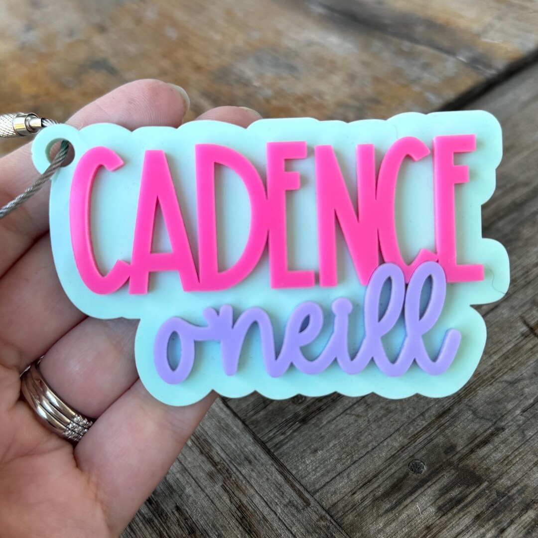 Name Tag School Team Colors Custom Keychain Backpack Tag Sports Gift ...