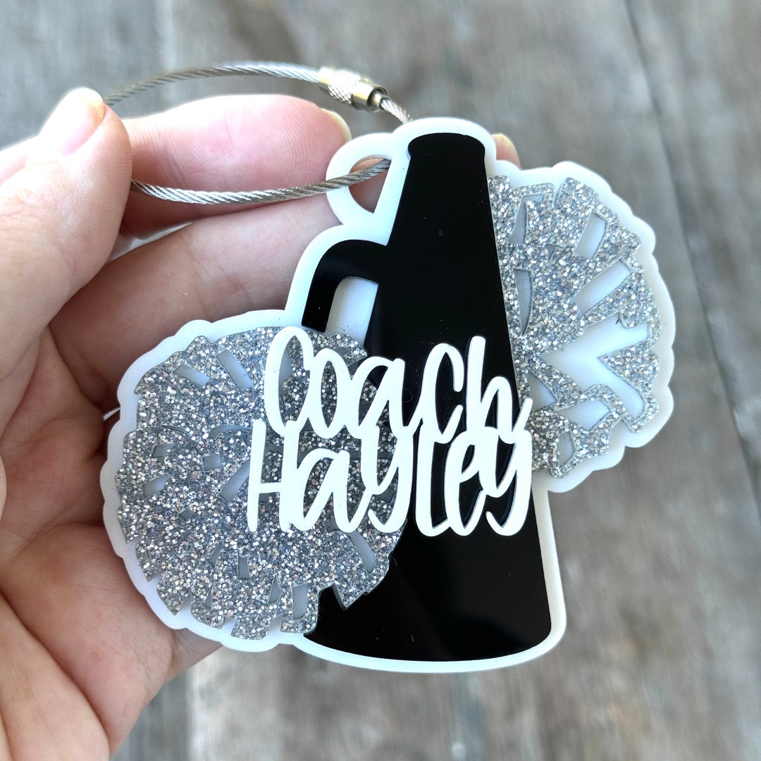 Personalized Cheer Bag Tag Custom Cheerleading Keychain With Name Cheer ...