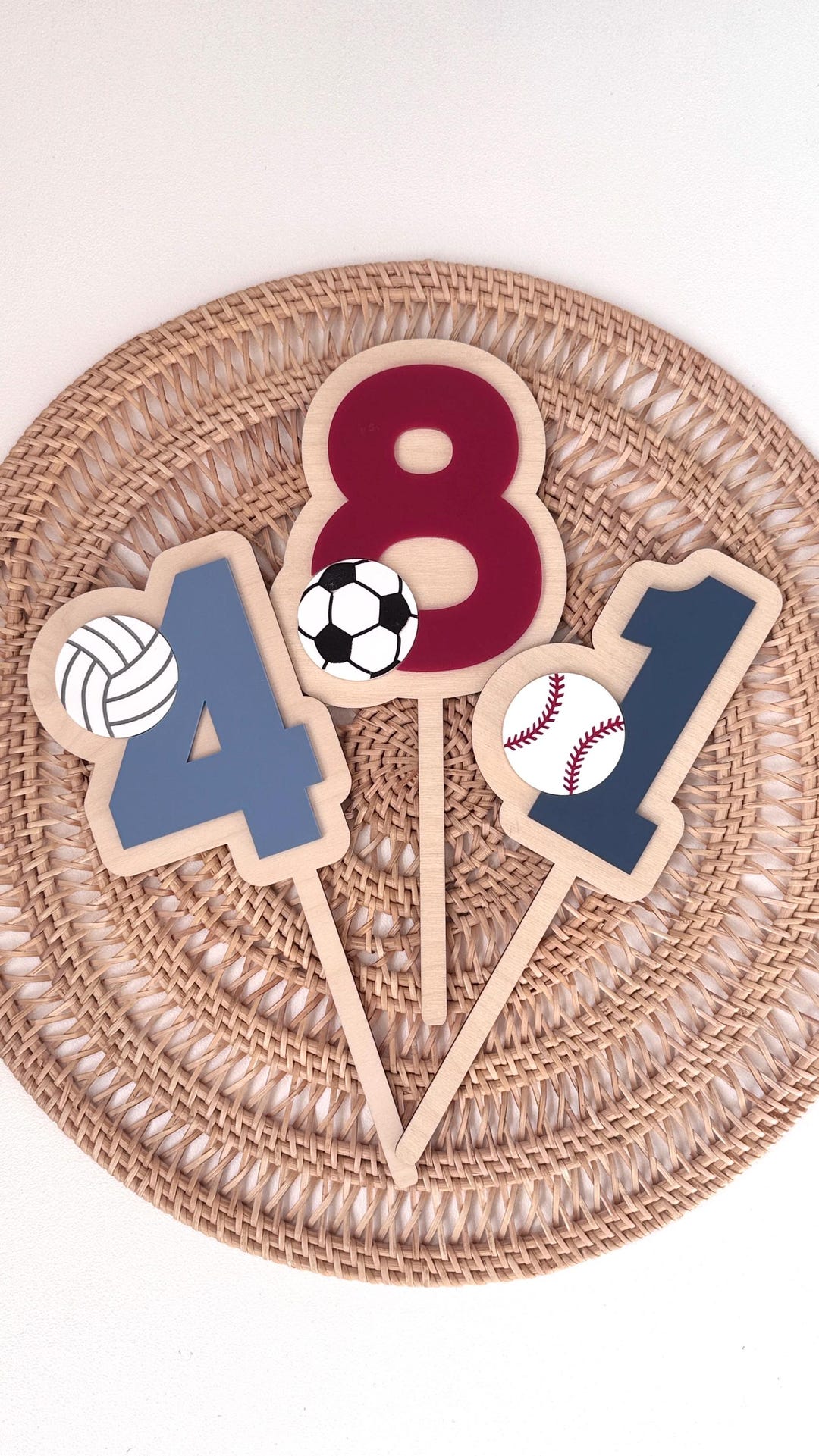 Basketball Birthday Cake Topper, Acrylic Number Topper for Sports ...