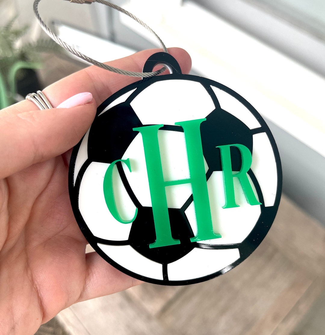 Personalized Soccer Bag Tag for Kids Custom Name Soccer Keychain Soccer ...