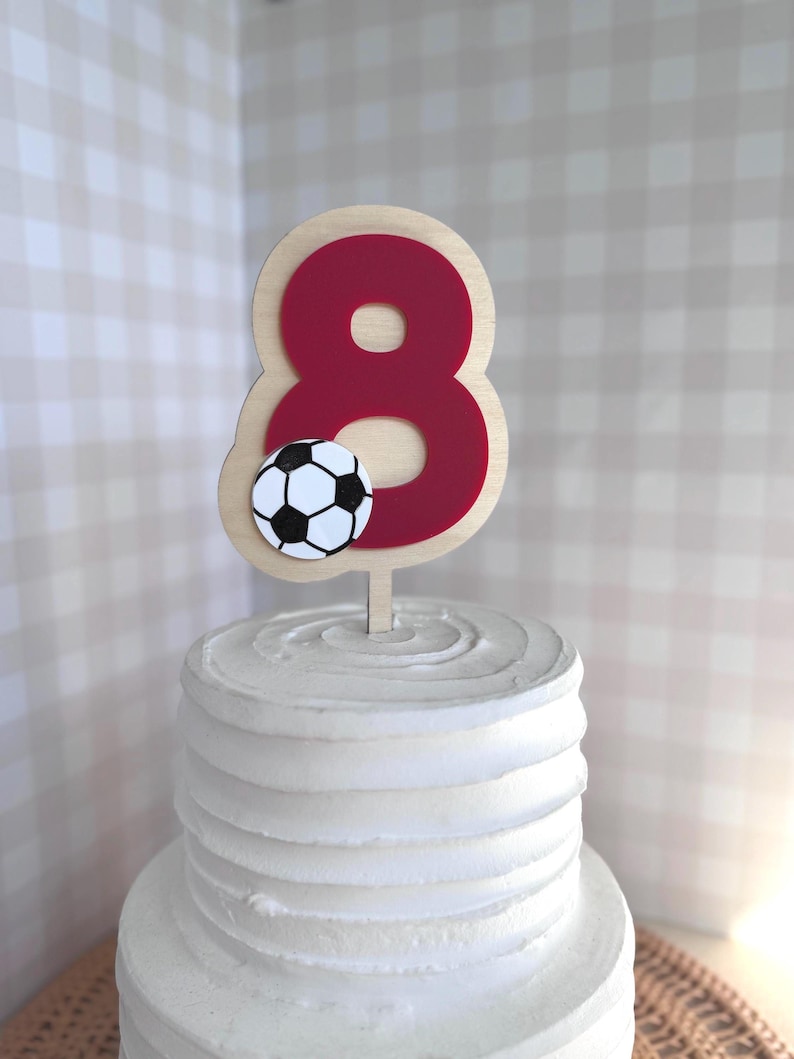 Basketball Birthday Cake Topper, Acrylic Number Topper for Sports ...
