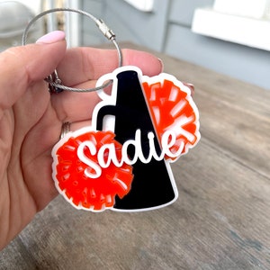 Cheer Bag Tag | Personalized Bag Tag | Cheerleading Keychain | Cheer ...