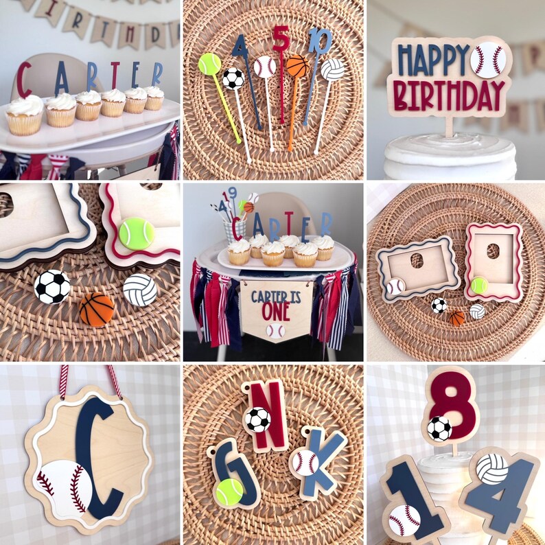 Basketball Birthday Cake Topper, Acrylic Number Topper for Sports ...
