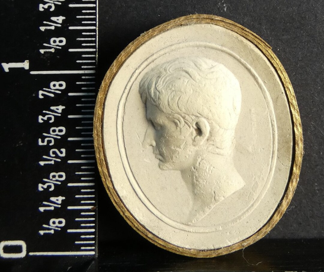 Antique Grand Tour Circa 1820 Plaster Intaglio Cameo 97 Shows Augustus ...