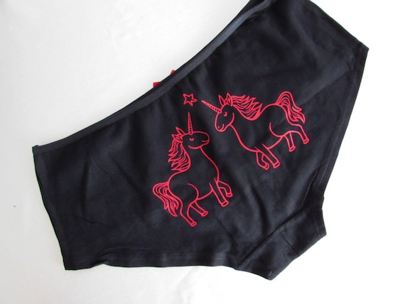 Black DDLG Unicorn Panties. Size M. Vinyl Printed. Kink. BDSM. | Etsy