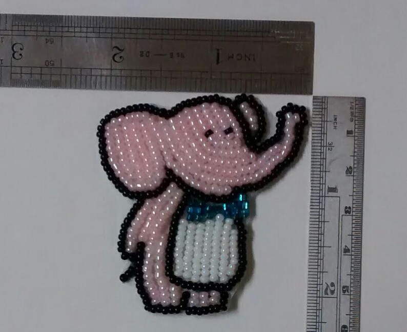 Handmade 2D Beaded Elephant | Etsy
