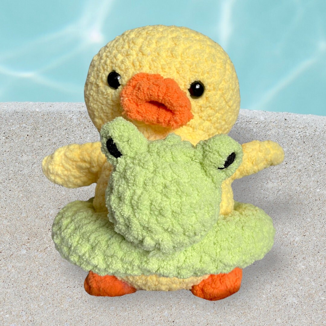 Crochet Duck With Frog Floatie | Amigurumi Duck | Cute Ducky - Etsy