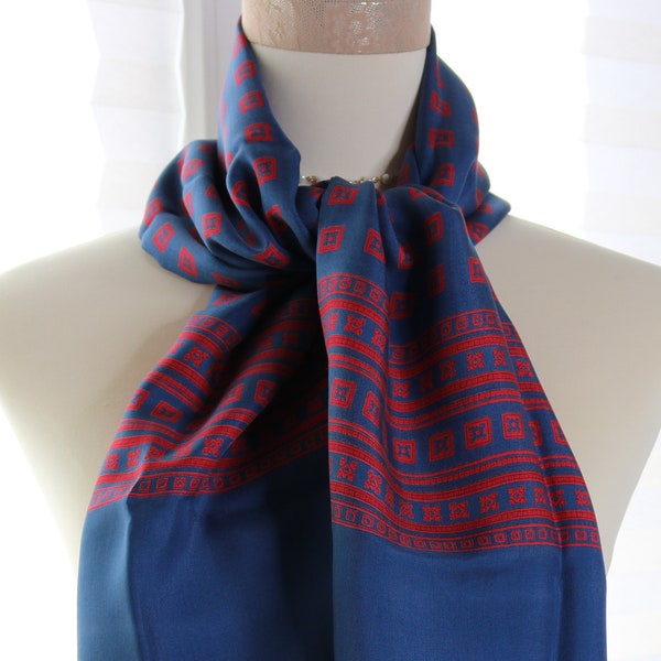 Blue Silk Scarf - Etsy