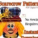 Scarecrow PDF Pattern, No Sew Fall Scarecrow Head Pattern, Autumn PDF ...