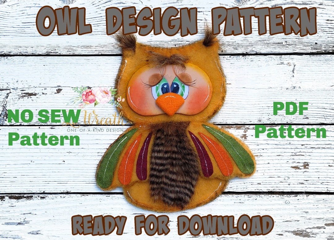 No Sew Owl PDF Pattern, Fall Owl Pattern, Owl E-pattern, Owl Attachment ...
