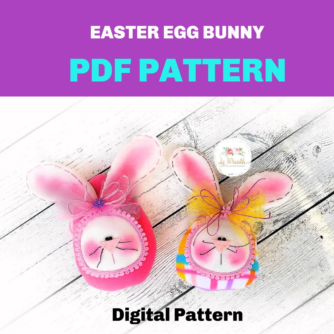 Easter Egg Bunny Digital Pattern, Easter Bunny Pattern, Ester Eggs ...