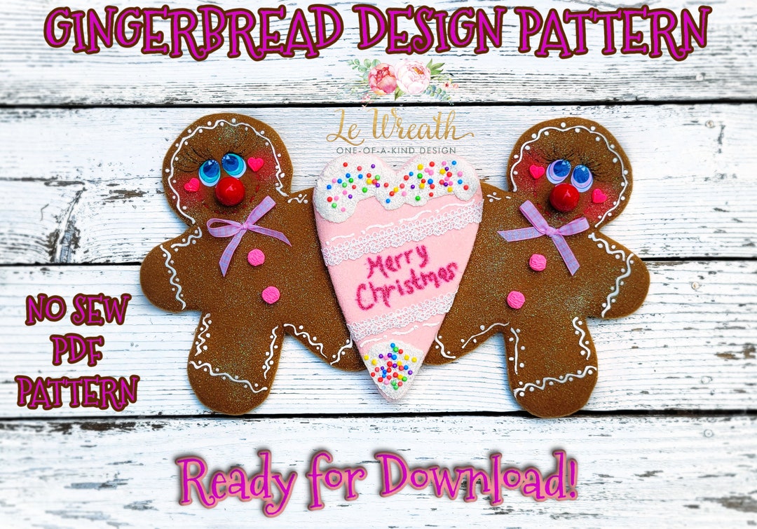 No Sew Gingerbread PDF Pattern, Christmas Gingerbread Pattern ...