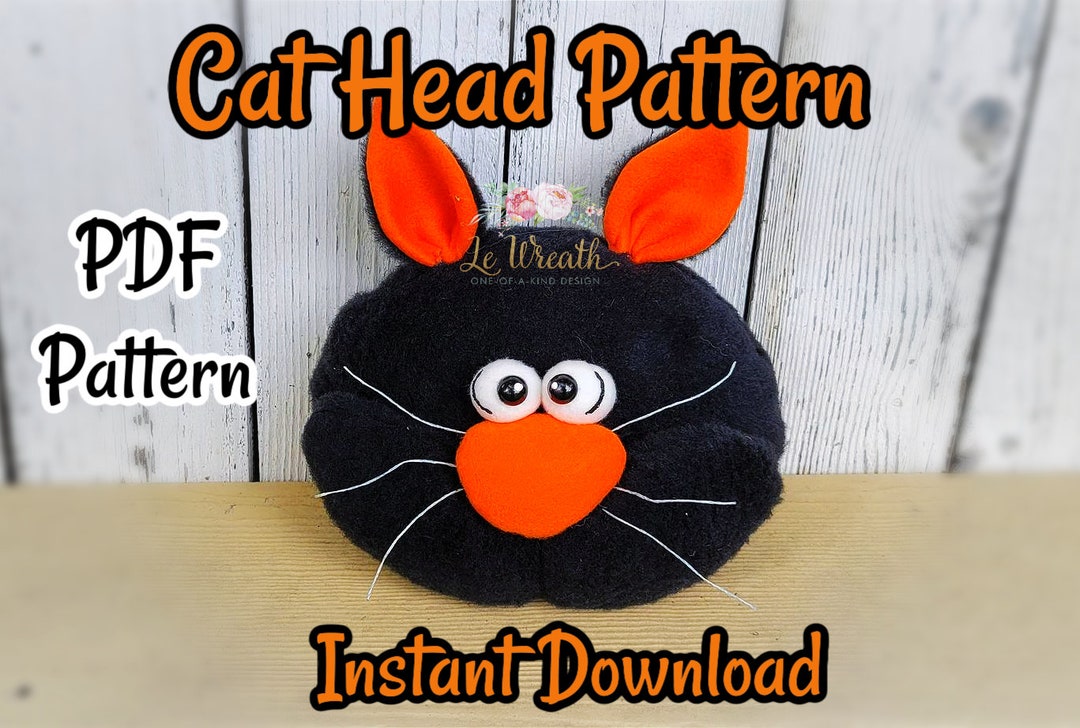 Halloween Cat Head Sewing Pattern, Black Cat E- Pattern, Cat DIY ...
