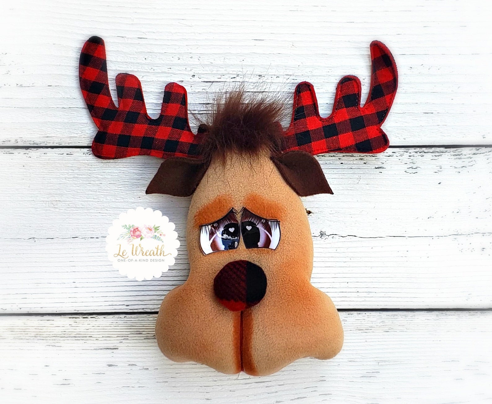 Rudolph the Reindeer Head Digital Pattern, Reindeer Wreath Attachment ...