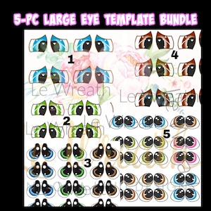 Large Eye Template Bundle , 5pc Eye Templates, DIY Eye Template ...