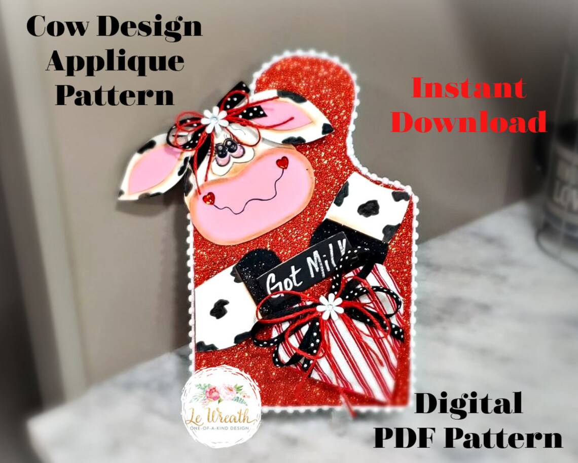 Foam Cow Design Digital Pattern Farm Cow Applique Pattern - Etsy