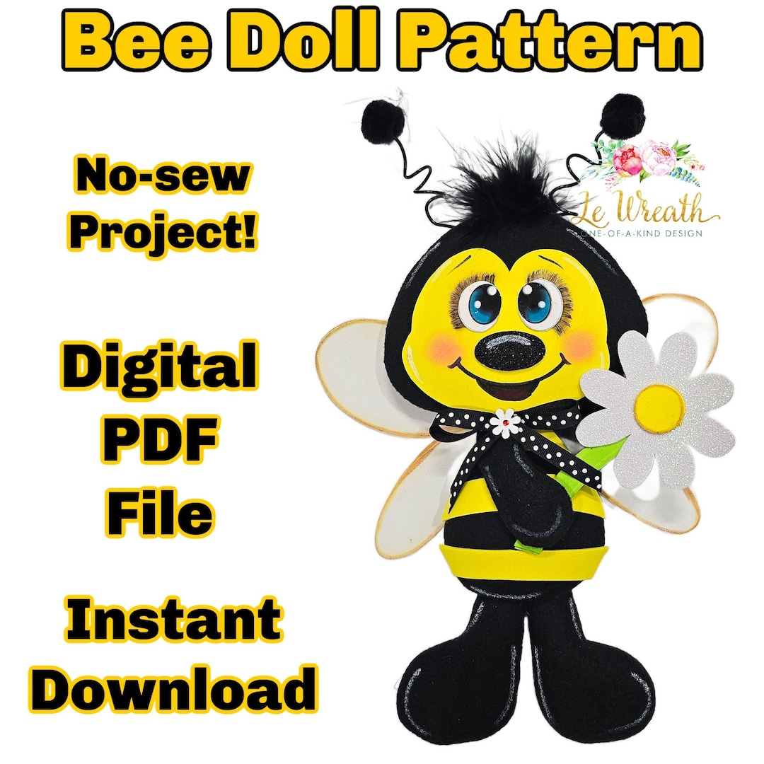No Sew Bee PDF Pattern, Bumblebee DIY Project, Bumblebee Digital ...