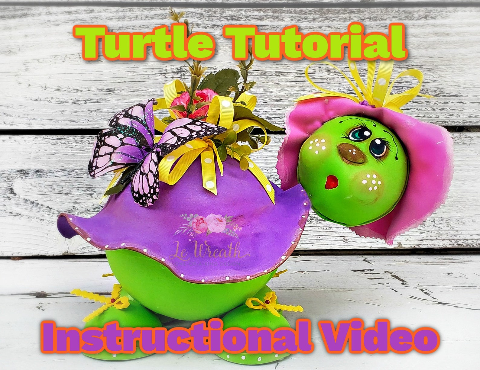 Turtle Doll Design Video Tutorial, Turtle DIY, Foam Art DIY, Wreath ...
