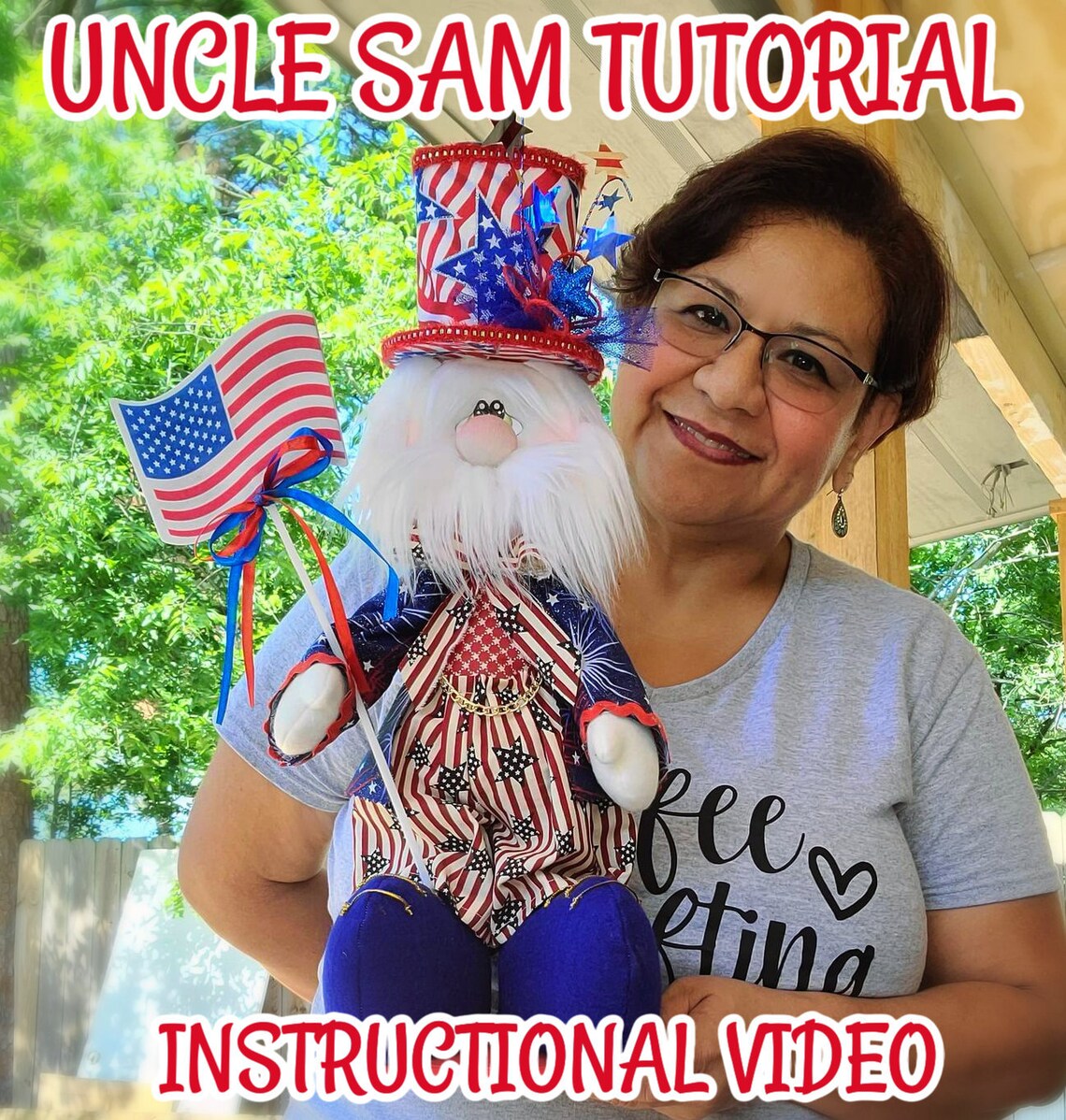 Uncle Sam Tutorial, Uncle Sam Doll DIY, Patriotic Doll Instructional ...
