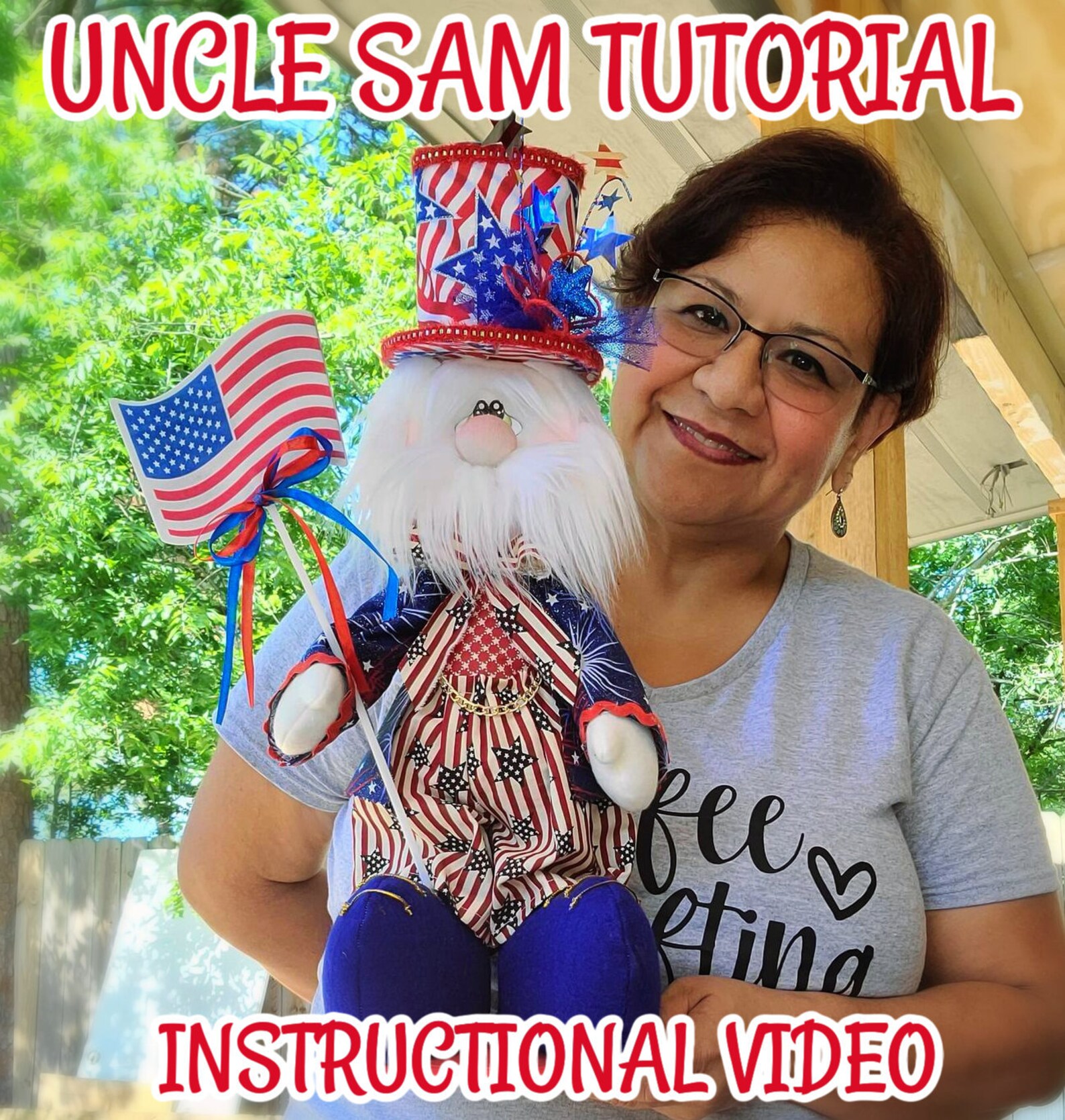 Uncle Sam Tutorial, Uncle Sam Doll DIY, Patriotic Doll Instructional ...
