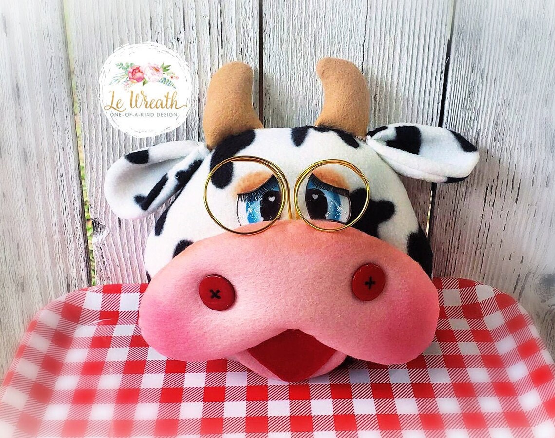 Cow Head Plush Digital Pattern, Farm Cow Head Pattern, Cow Sewing ...