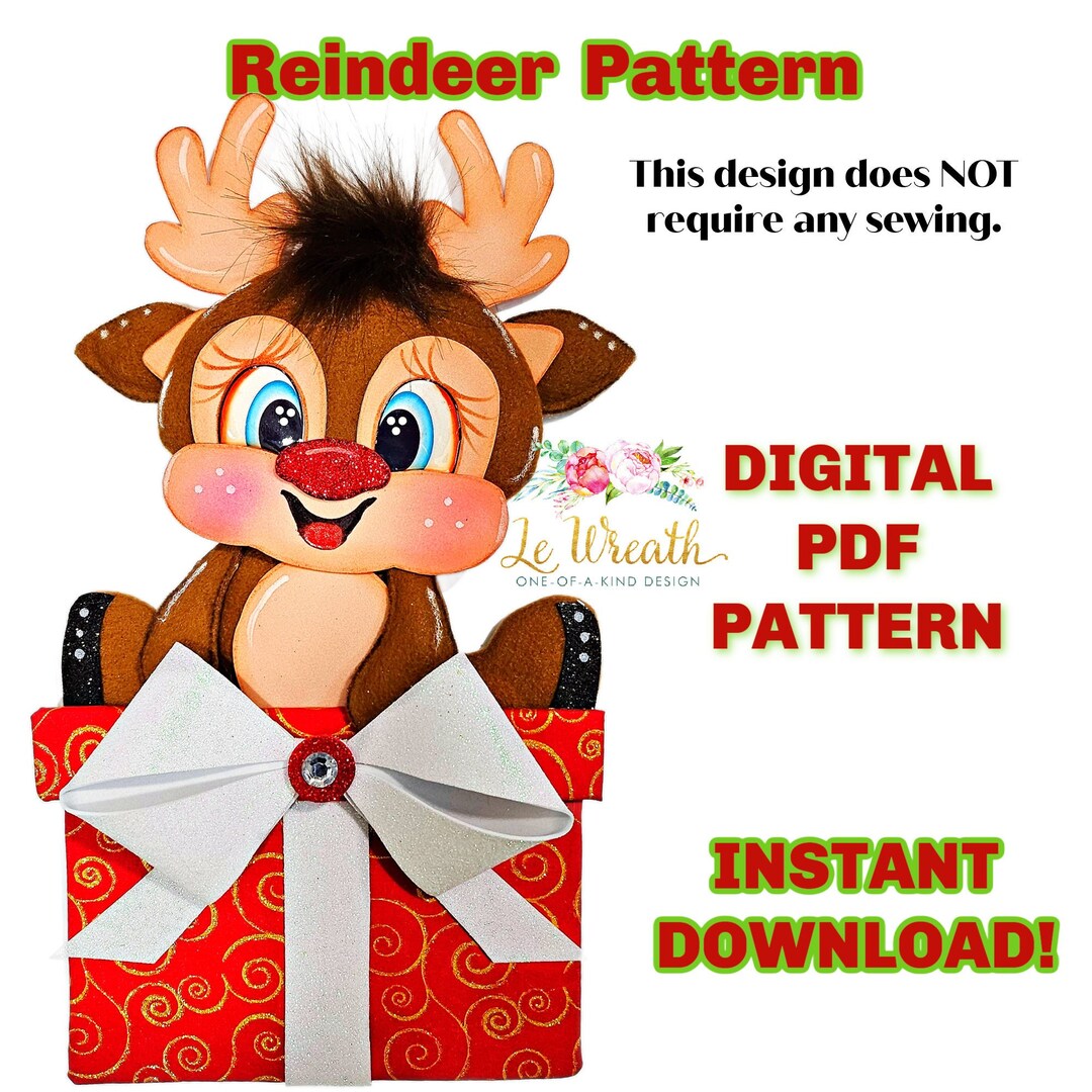 No Sew Reindeer PDF Pattern, Reindeer E- Pattern, Reindeer Digital ...