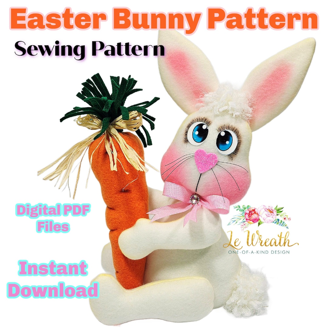 Easter Bunny Sewing Pattern, Easter Bunny PDF Pattern, Bunny E-pattern ...