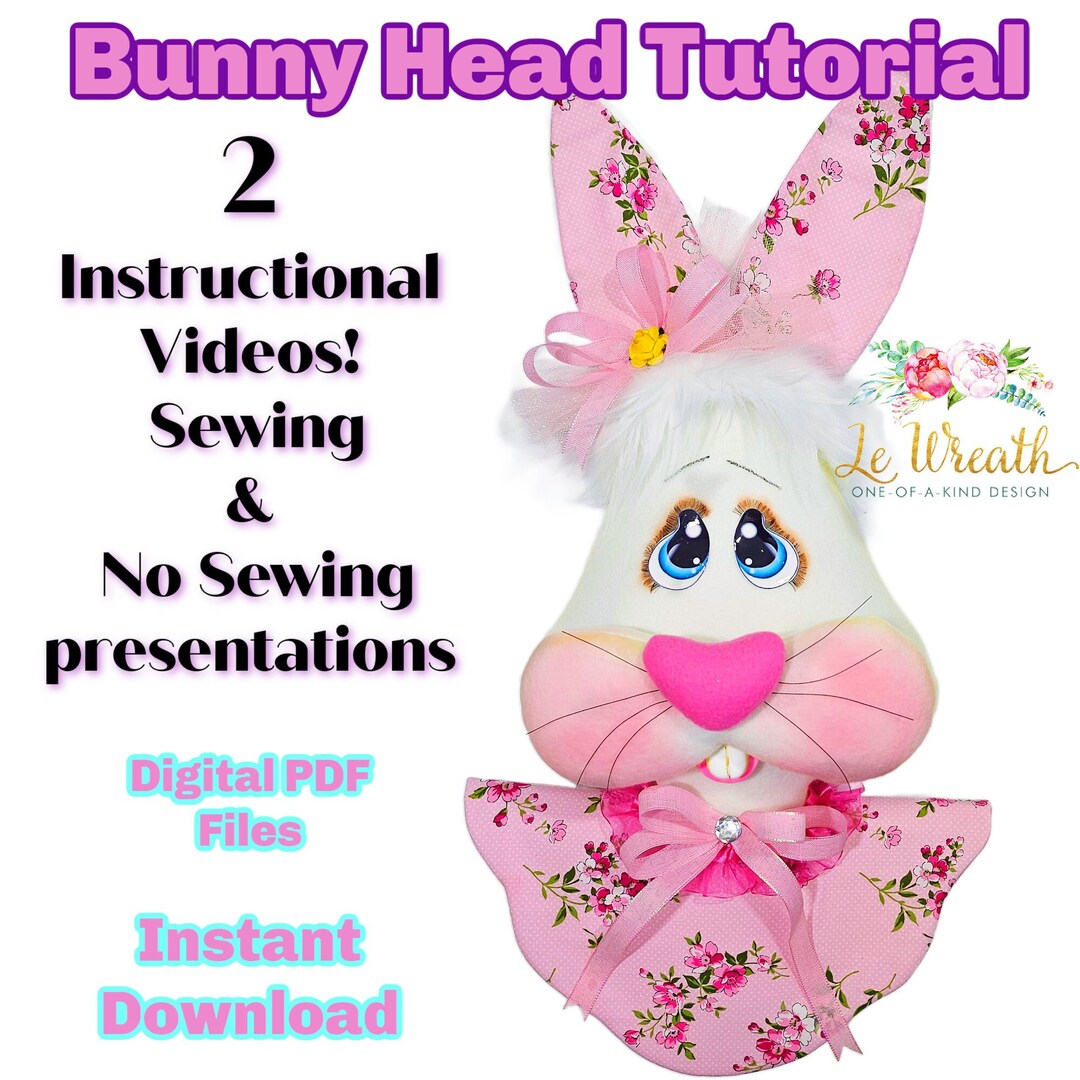 Easter Bunny Head Tutorial, Bunny Wreath Attachment DIY, Bunny Doll ...