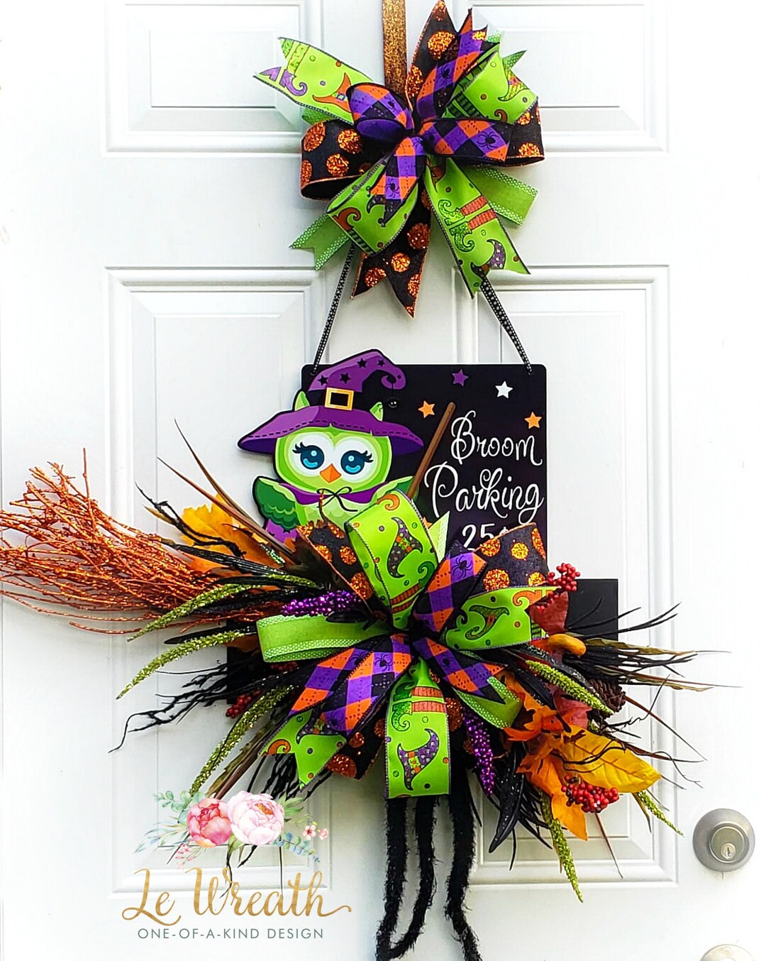 Happy Halloween Door Decor, Owl Wreath for Front Door, Halloween Porch ...