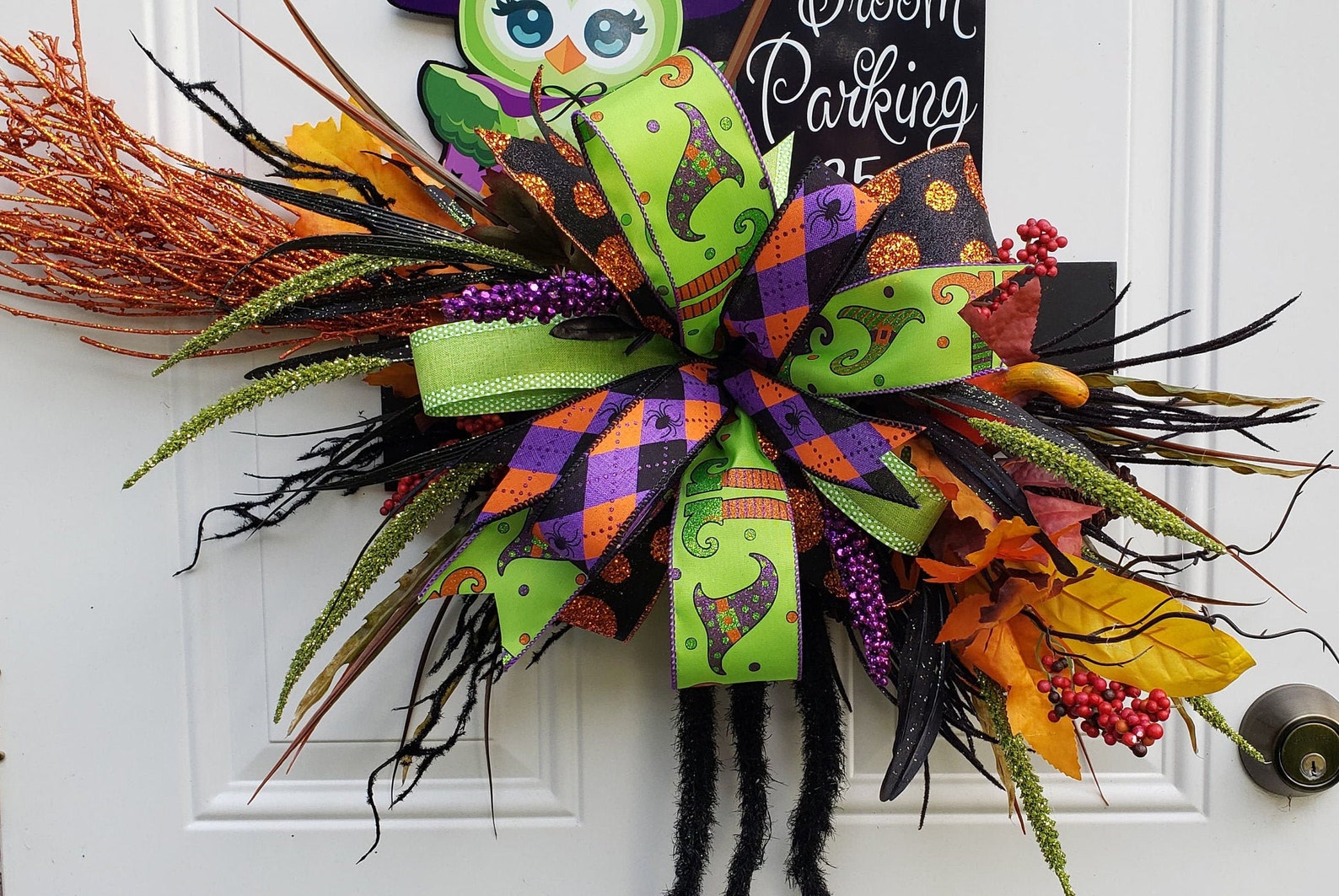 Happy Halloween Door Decor Owl Wreath for Front Door | Etsy