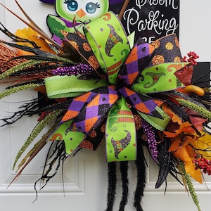 Happy Halloween Door Decor, Owl Wreath for Front Door, Halloween Porch ...