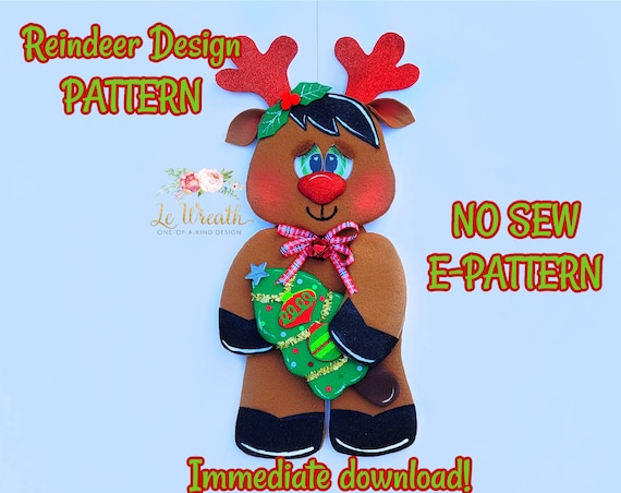 No Sew Reindeer PDF Pattern Reindeer E Pattern Reindeer - Etsy
