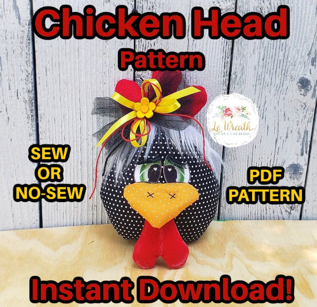 Sew OR No Sew Chicken E-pattern, Chicken PDF Pattern, Chicken Pattern ...