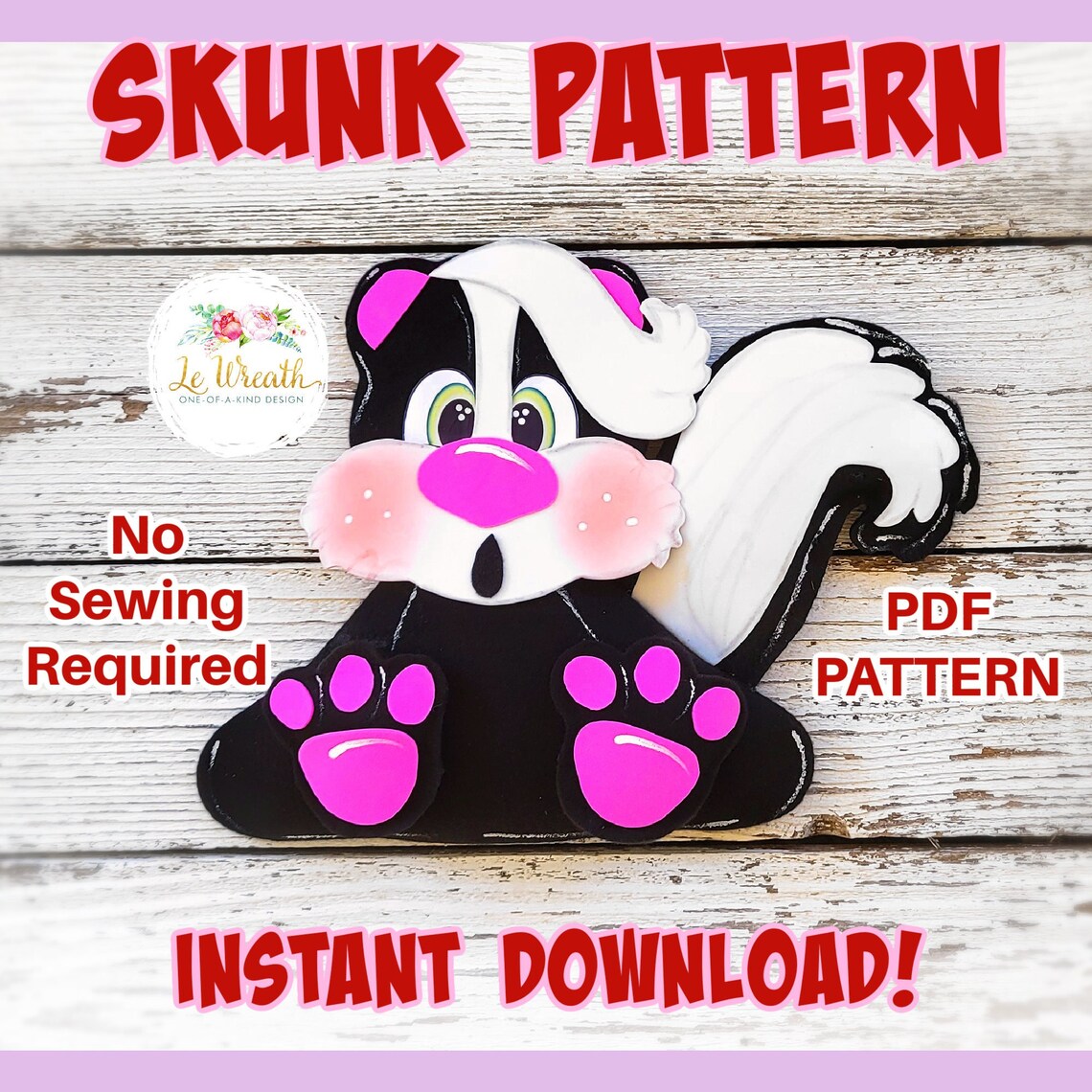 Skunk Pattern Skunk PDF Pattern No Sew E Pattern - Etsy