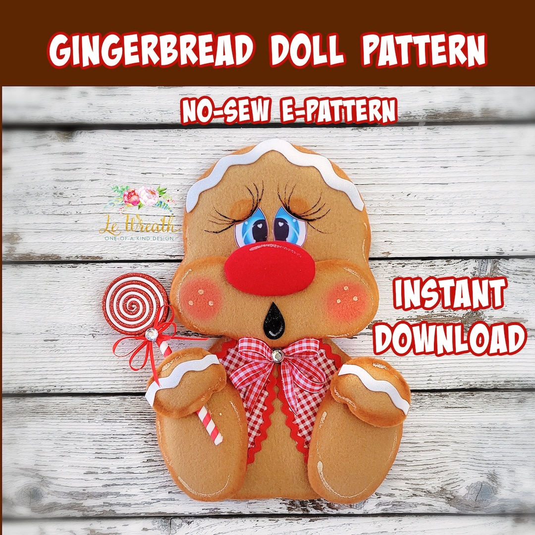 Gingerbread No Sew PDF Pattern, Gingerbread E- Pattern, Gingerbread DIY ...