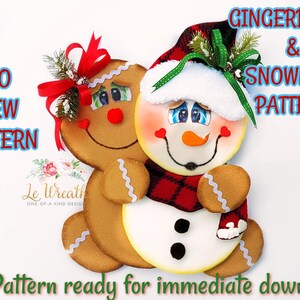 No Sew Gingerbread Snowman PDF Pattern, Gingerbread E Pattern, Snowman ...