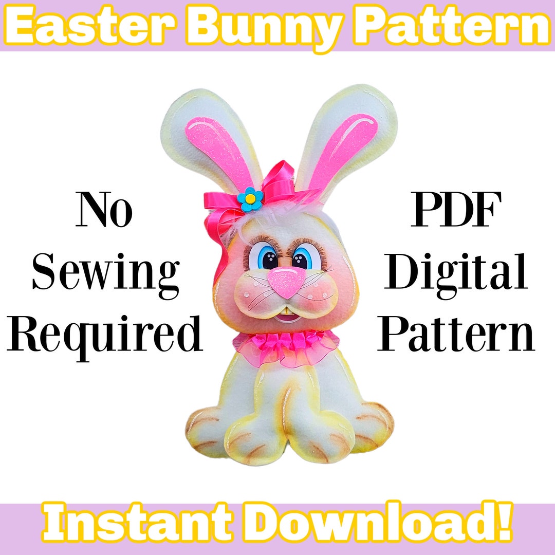 No Sew Easter Bunny E-pattern, Bunny PDF Pattern, Bunny Digital Pattern, Bunny Doll DIY Crafts ...